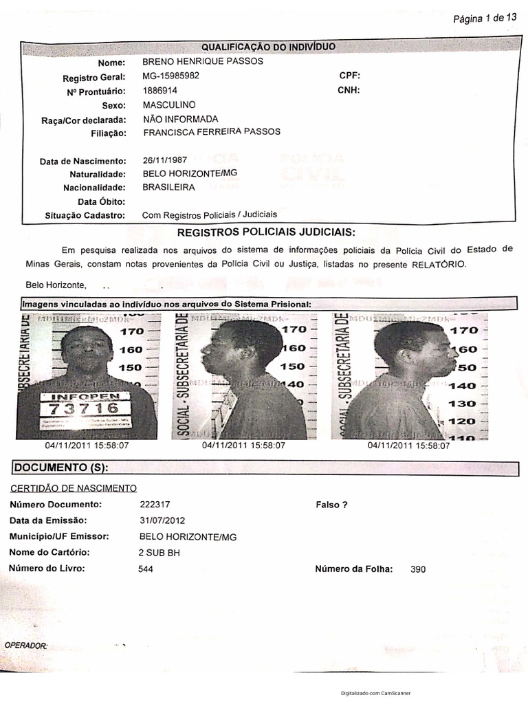 Ficha Criminal | PDF