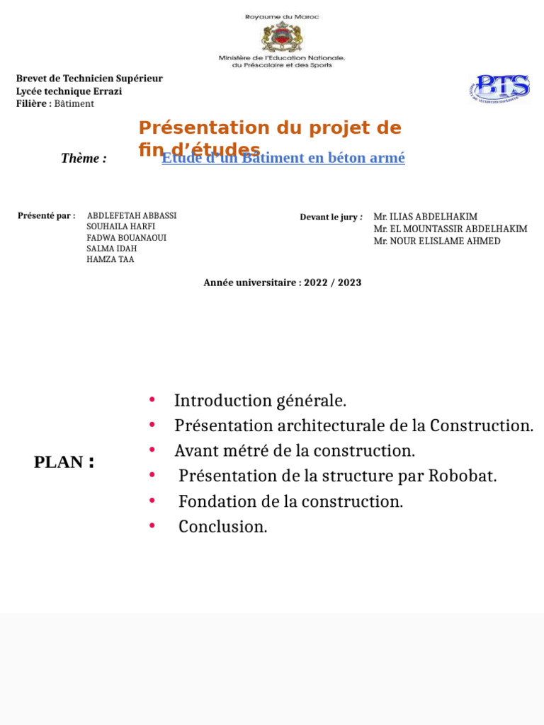 Projet de Fin D Etude 2023 | PDF