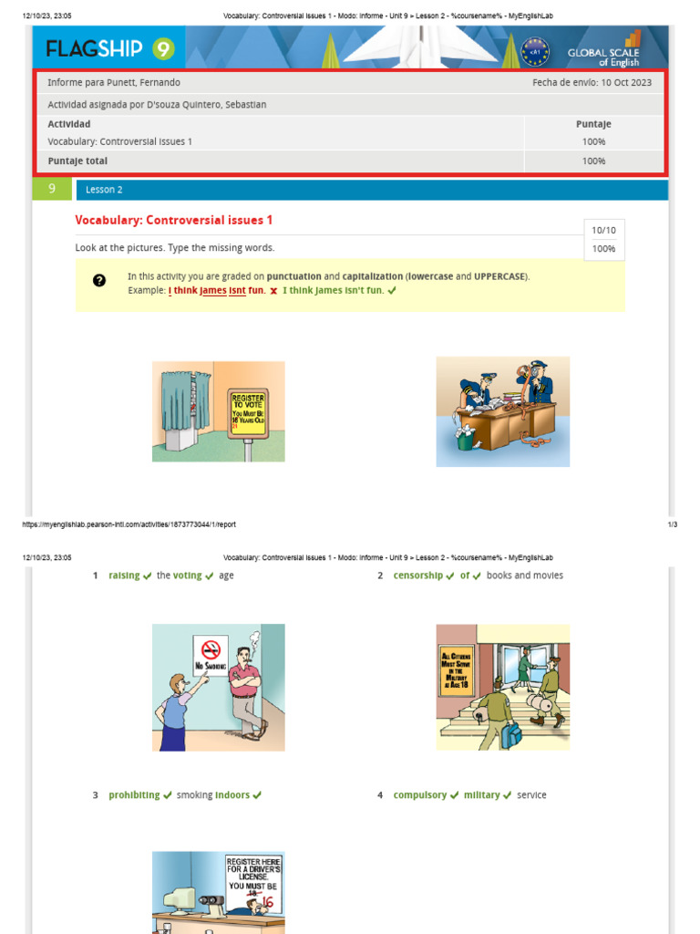 Vocabulary - Controversial Issues 1 - Modo - Informe - Unit 9 - Lesson ...