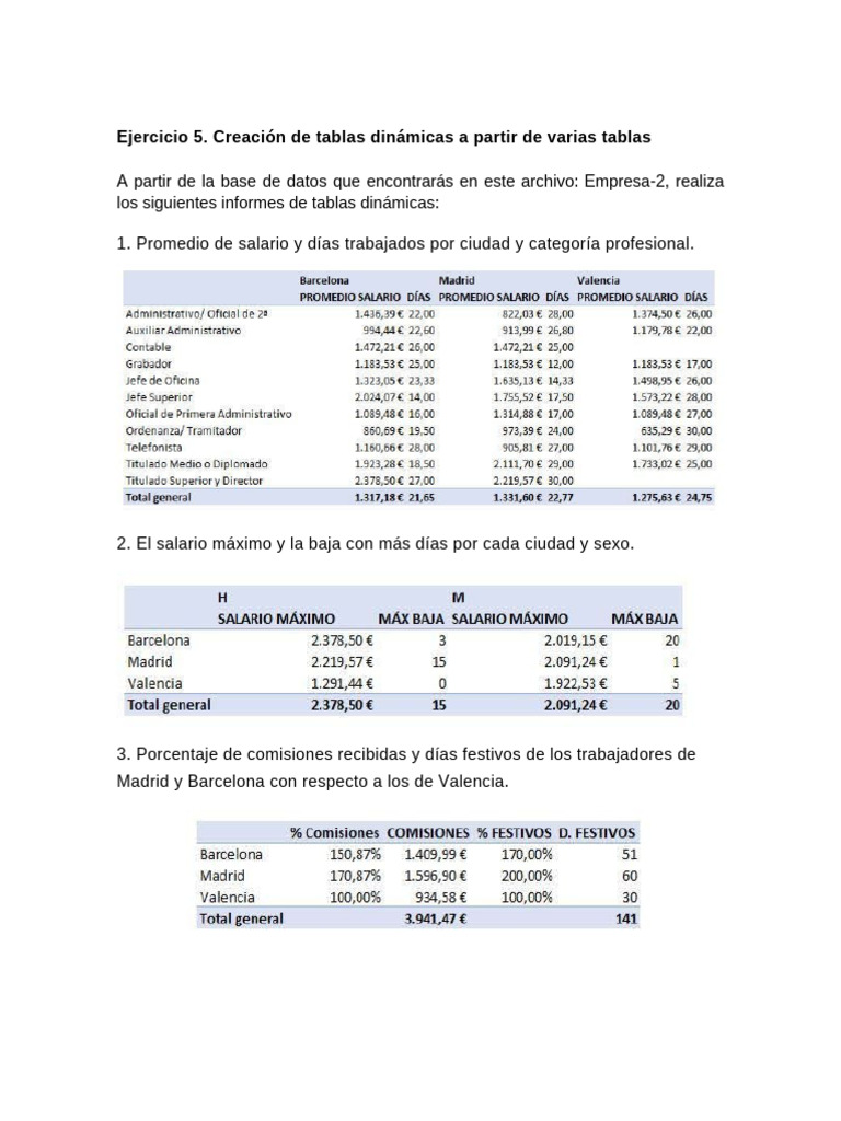 Ejercicio 5 Tablas Dinamicas | PDF