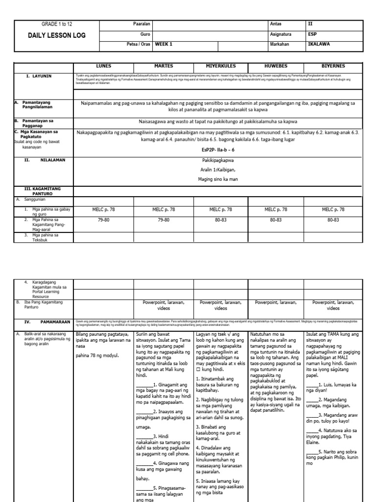 Q2 Esp Week 1 | PDF