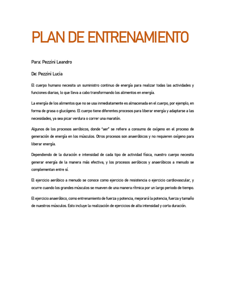 Plan de Entrenamiento Luli | PDF