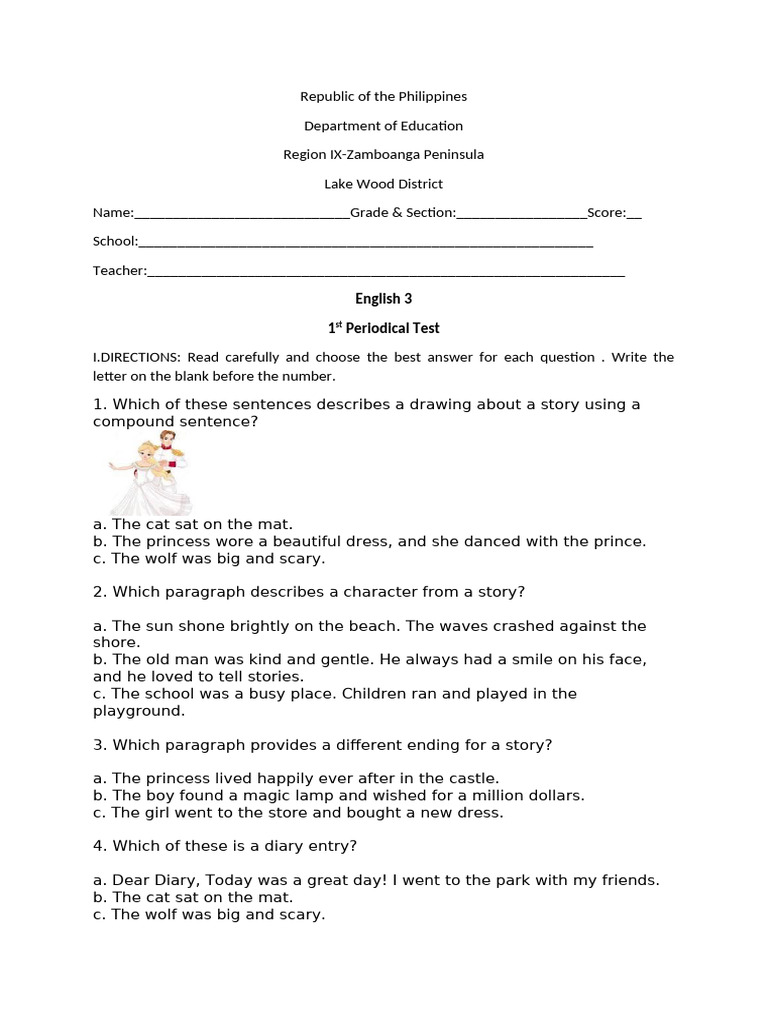 English 3 QUARTER 1 PT With TOS | PDF