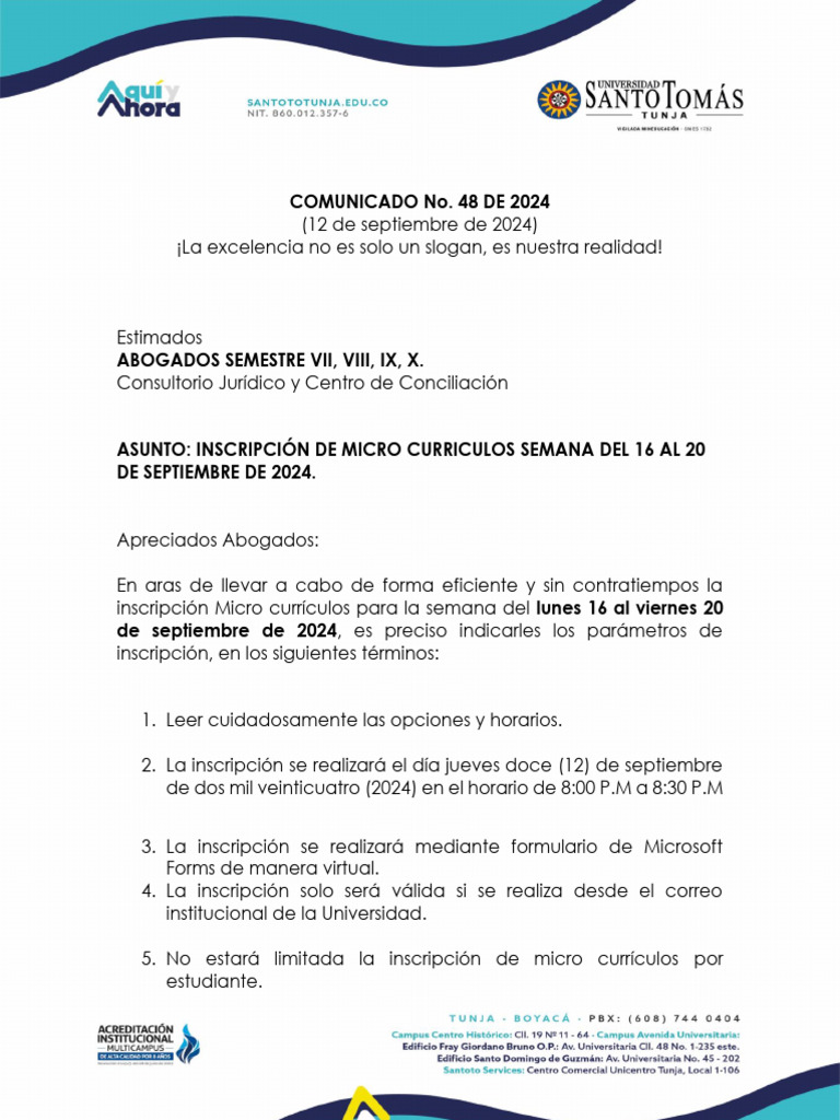 COMUNICADO No 48 | PDF