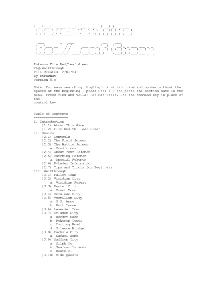 Walk Through Pokemon Fire Red | PDF | Pokémon | Nintendo Franchises