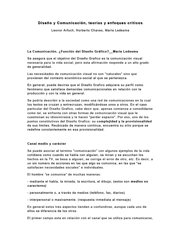 ARFUCH, CHAVES, LEDESMA - Diseño y Comunicación, Teorías y Enfoques Críticos | PDF
