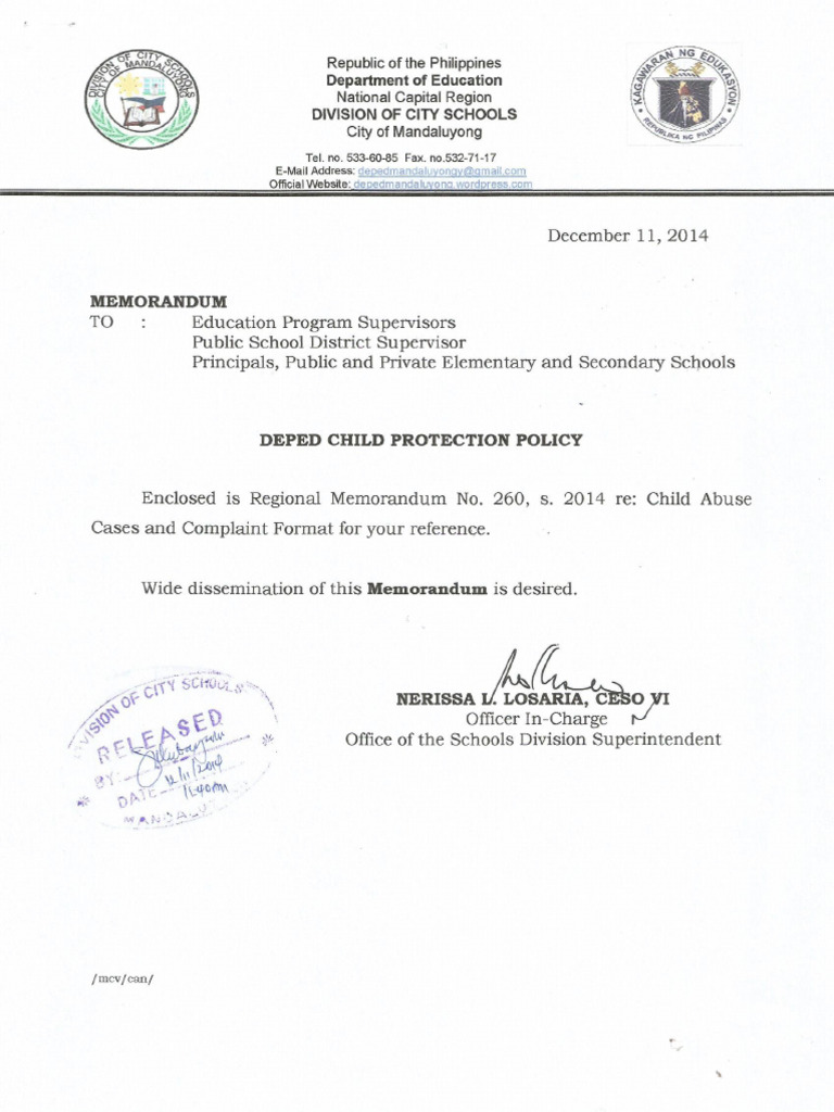 1380 Deped Child Protection Policy | PDF