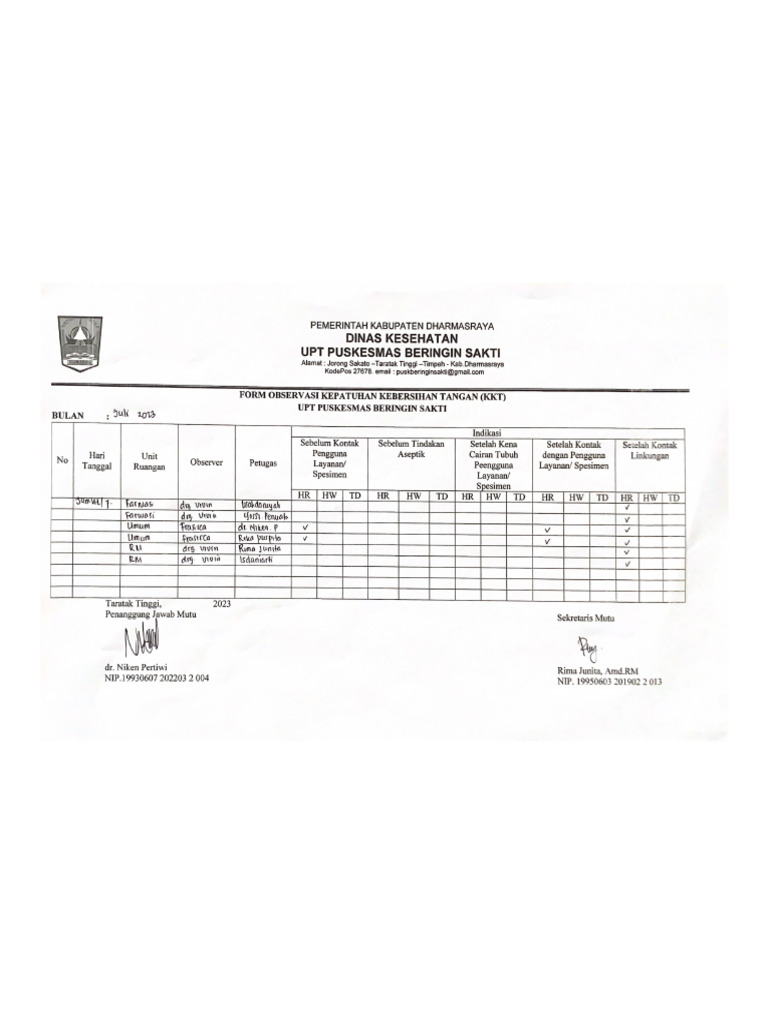 Form Observasi KKT | PDF