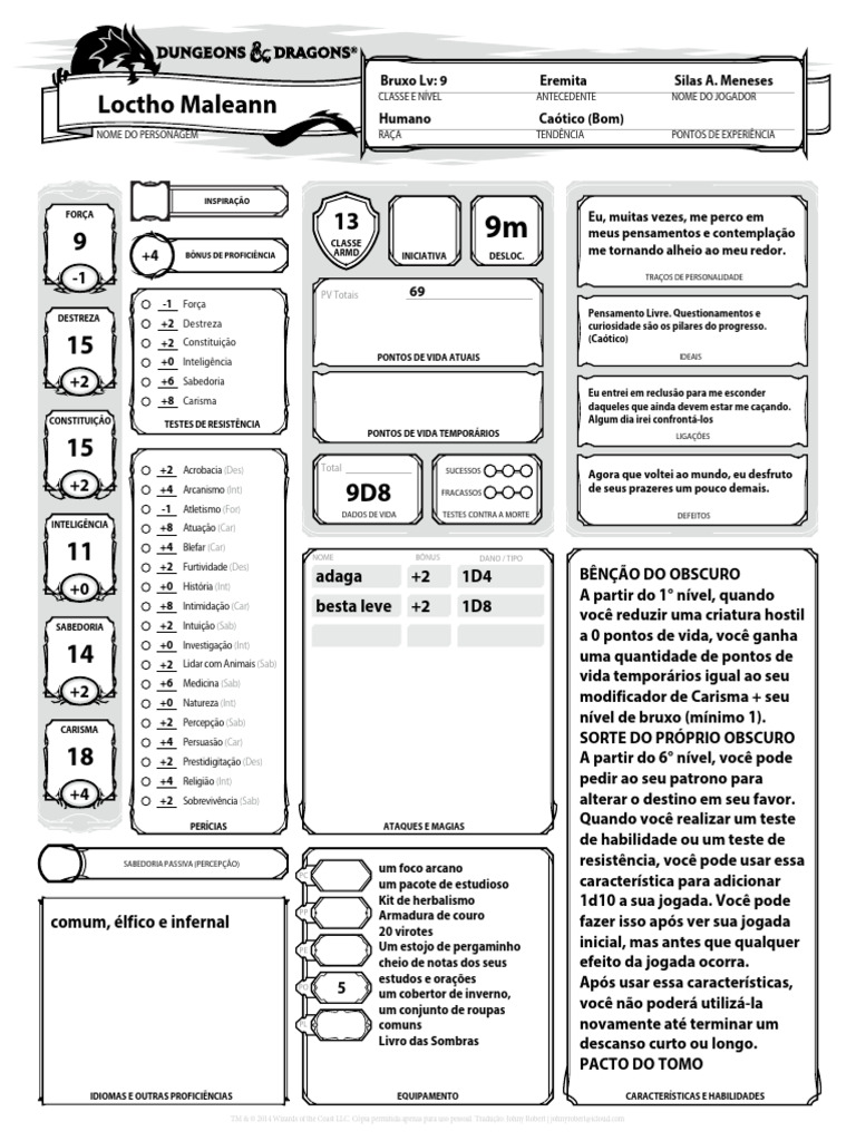 Bruxo D&D - 5E | PDF