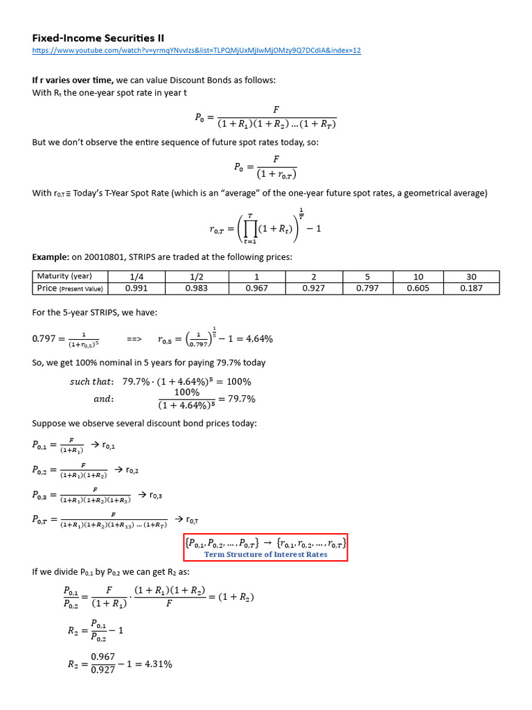 Fixed Income 2 - MIT OpenCourseWare | PDF
