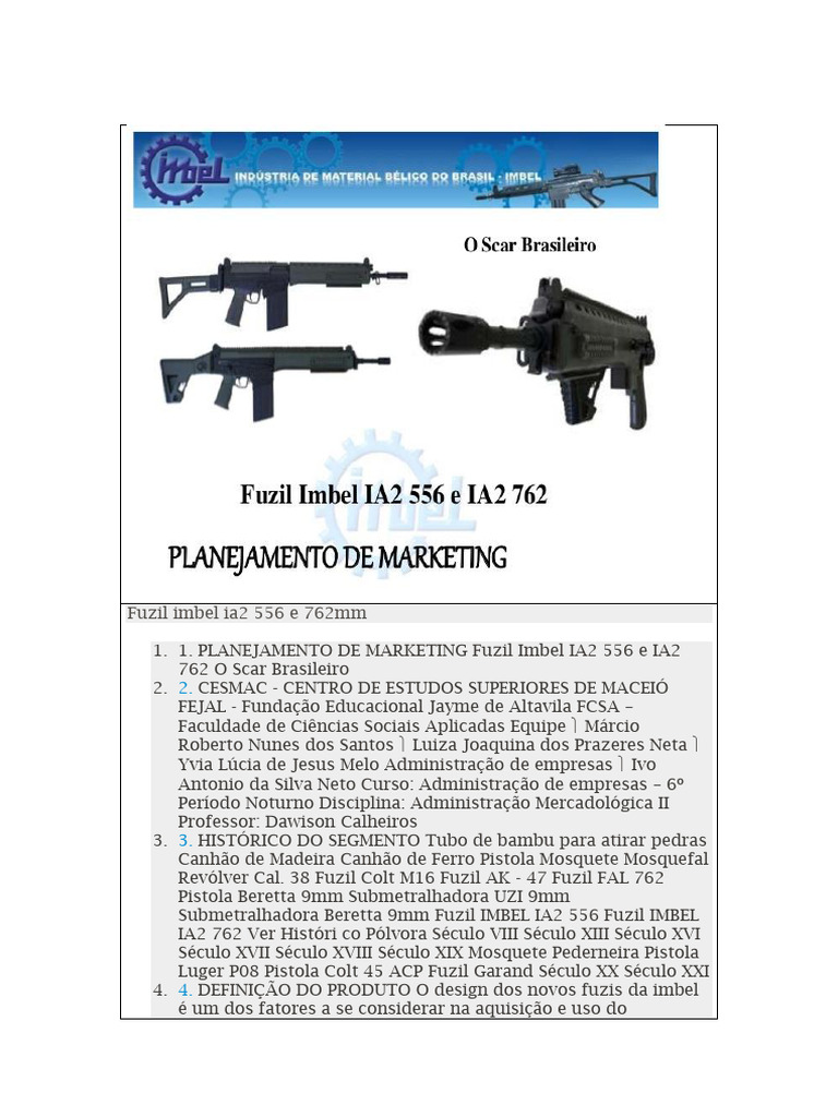 Fuzil Imbel Ia2 556 e 762mm | PDF