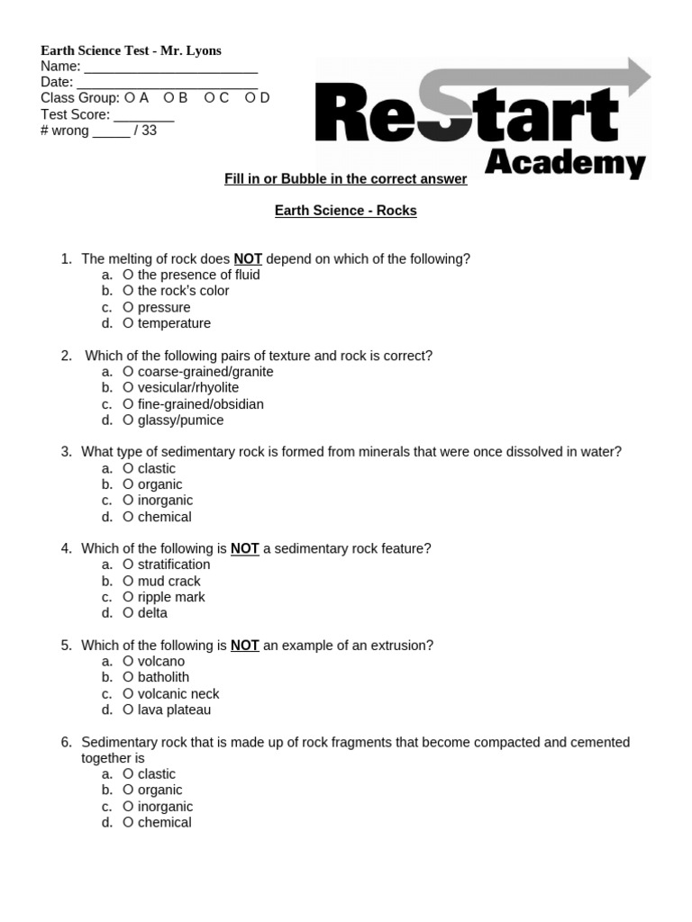 Earth Science Rocks | PDF