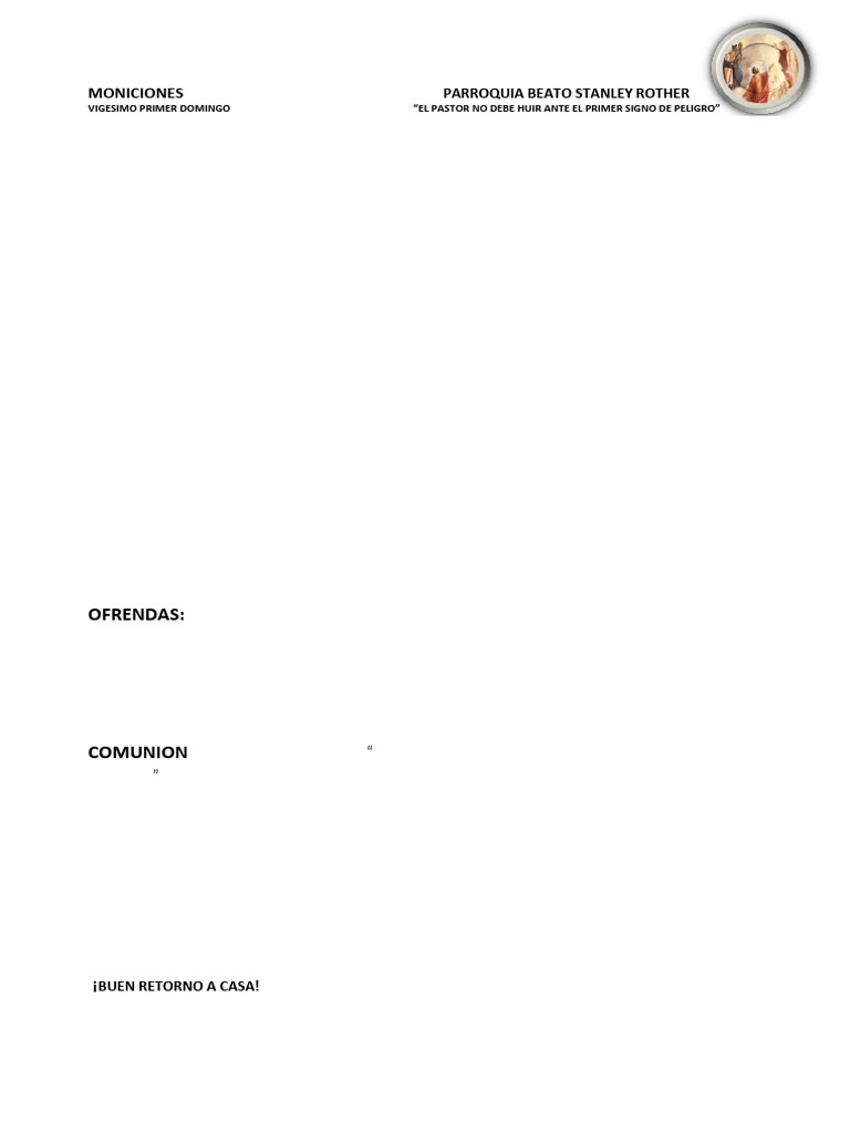 Vigesimo Primer Domingo Del Tiempo Ordinario | PDF