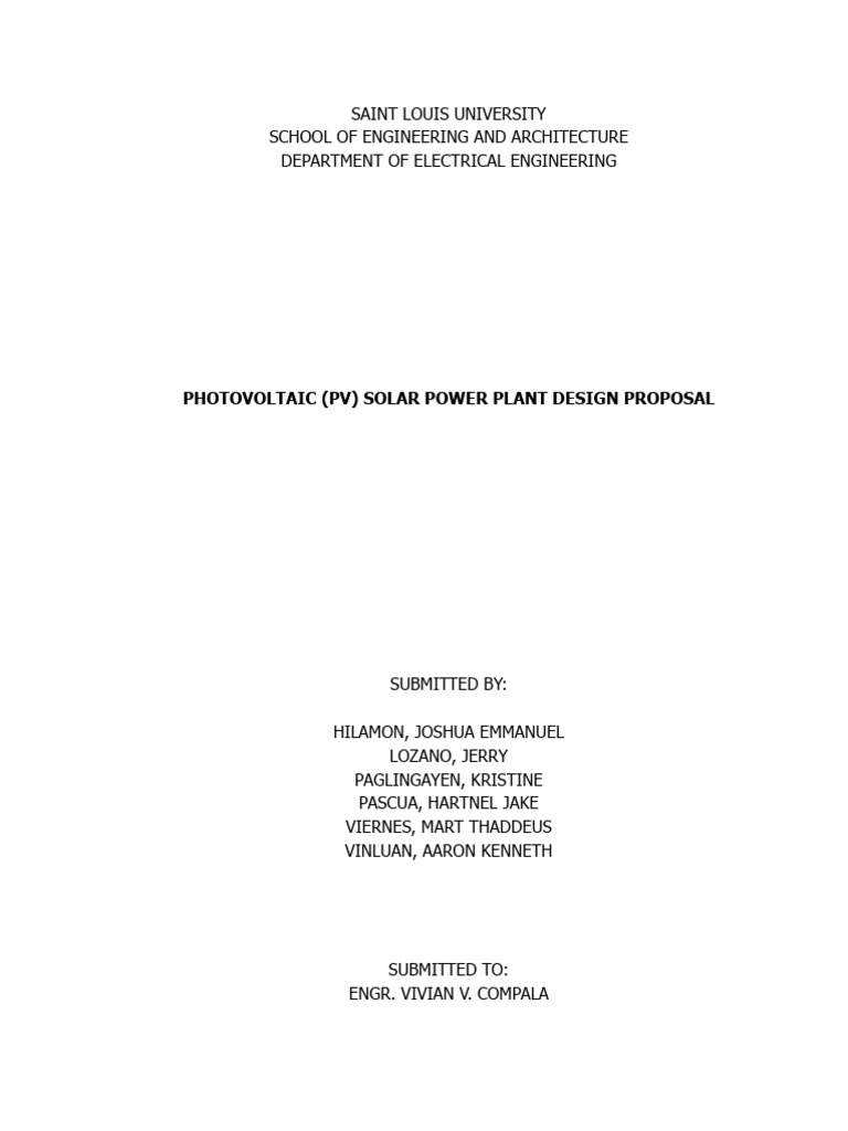 Solar Power Plant Design 1 | PDF