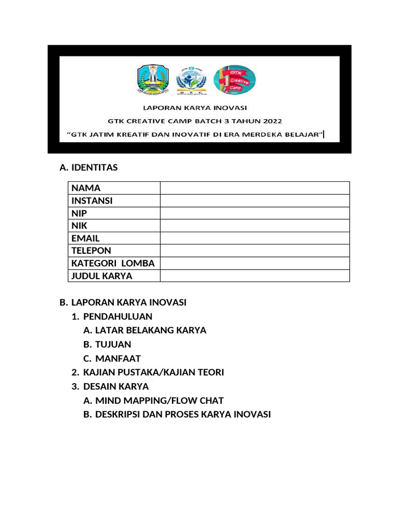 Template Laporan Karya Inovasi GCC Batch 3 2022 | PDF
