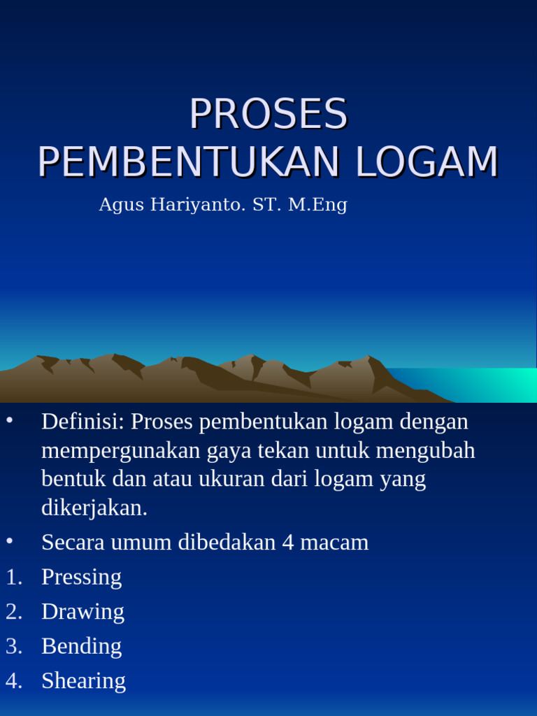 Proses Pembentukan Logam Pdf