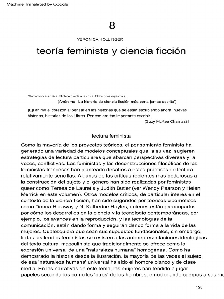 Trad. Veronica Hollinger Feminist Theory and CF | PDF