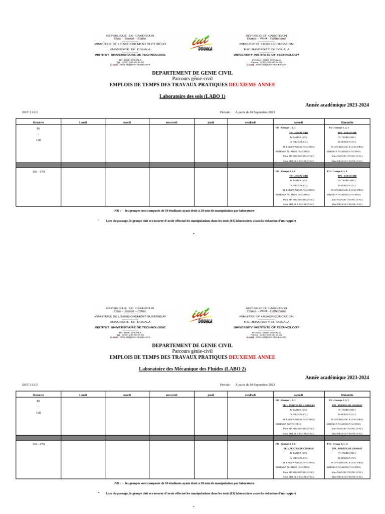Planing TP DUT 2 | PDF