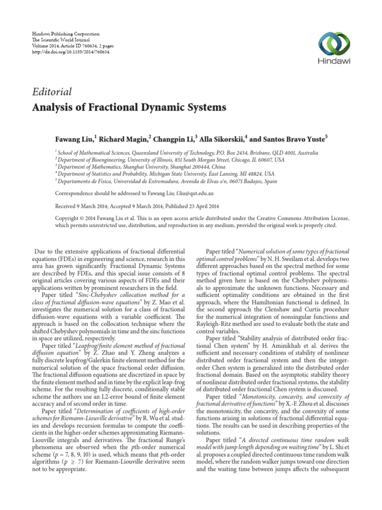 Analysis of Fractional Dynamic Systems | PDF