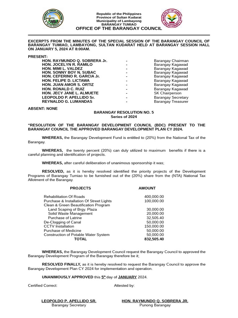 Resolution 5-For-Development-Fund-2024 | PDF