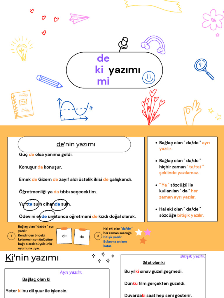 De, Ki, Mi'nin Yazımı @medkocluk | PDF