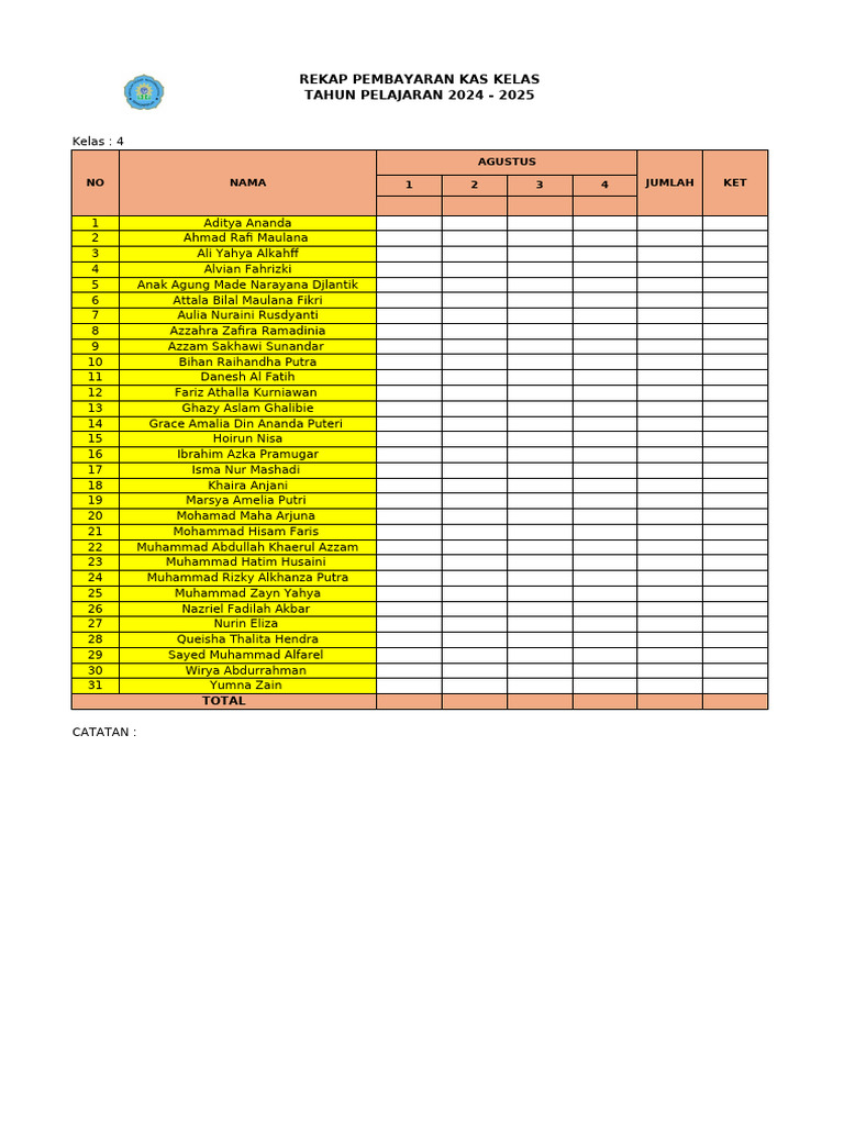 Rekap Kas Kelas | PDF