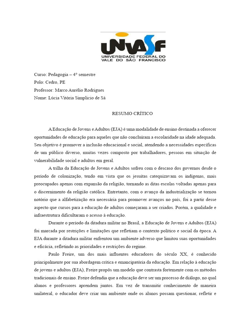 Resumo Crítico | PDF