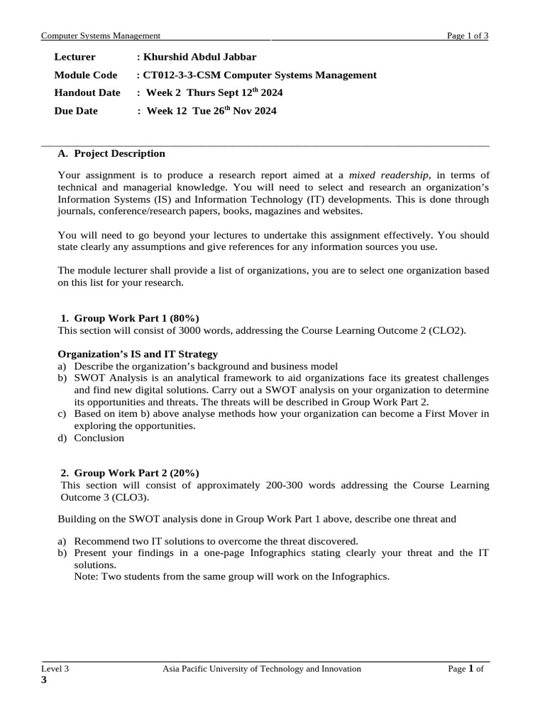 CSM Assignment 2024 VE APU-APD3F2408 | PDF CSM Assignment 2024 VE APU-APD3F2408 | PDF