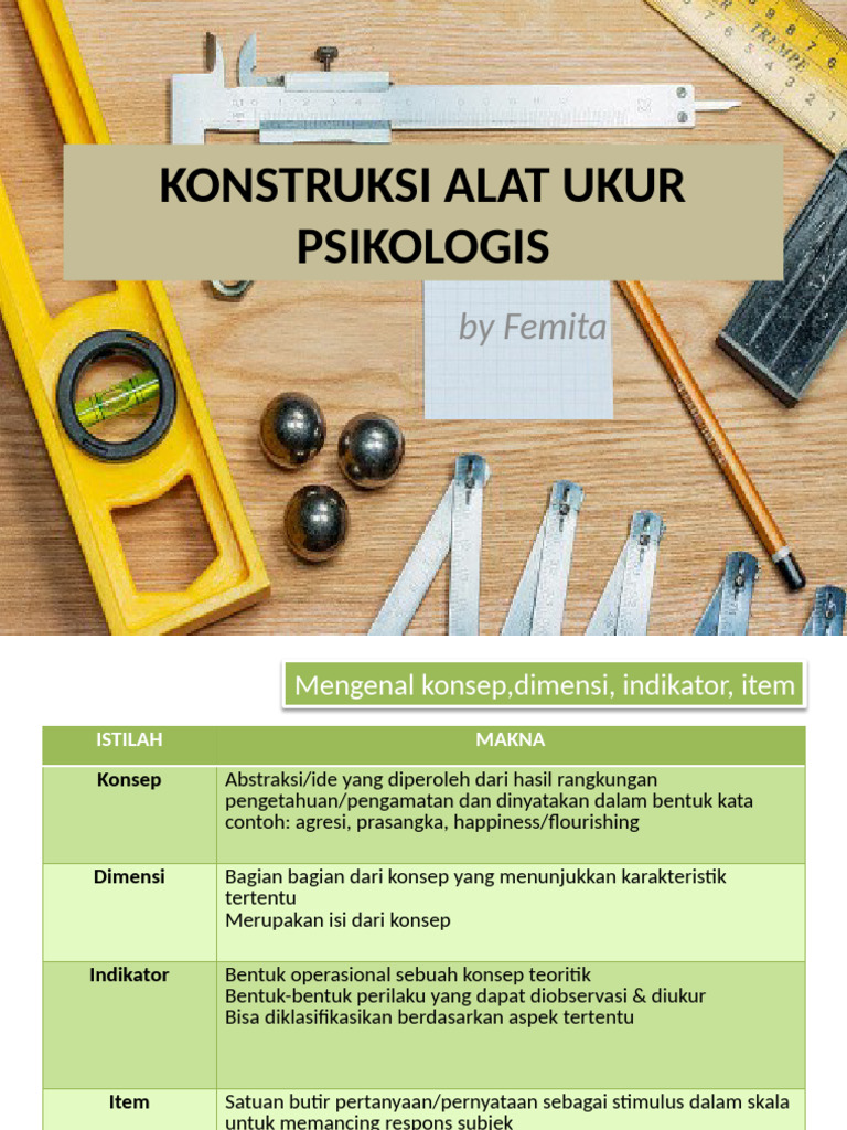 Konstruksi Alat Ukur Psikologis - Femita | PDF