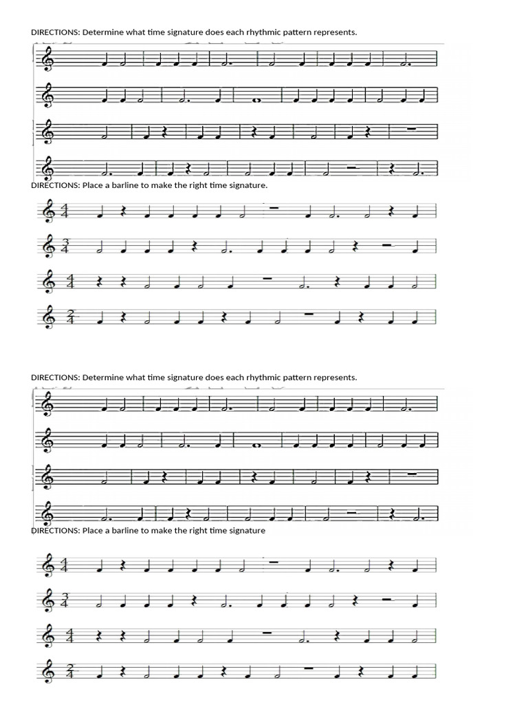Time Signature Activity | PDF