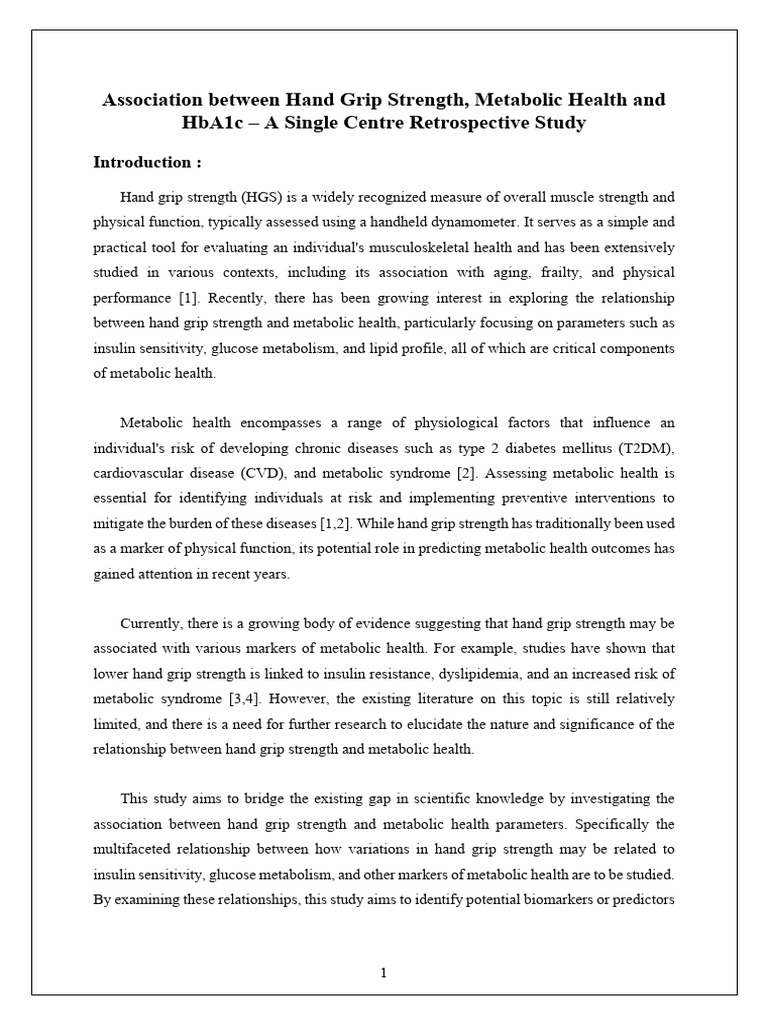 Association Between Hand Grip Strength | PDF