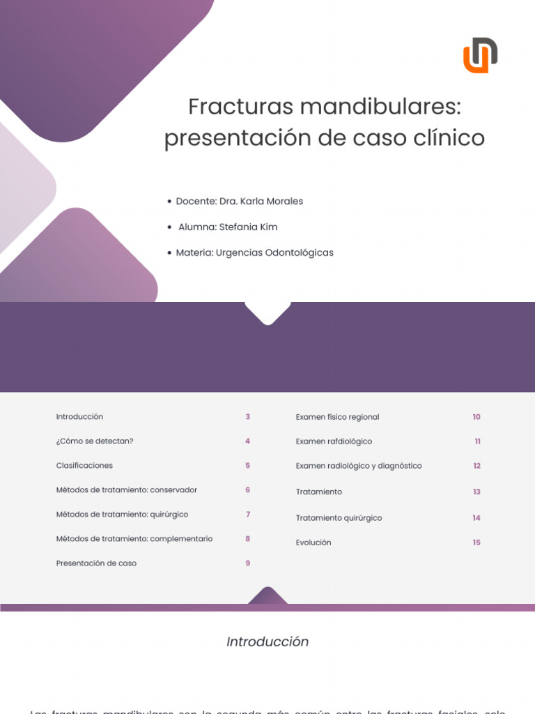 Fracturas Mandibulares. Stefania Kim | PDF