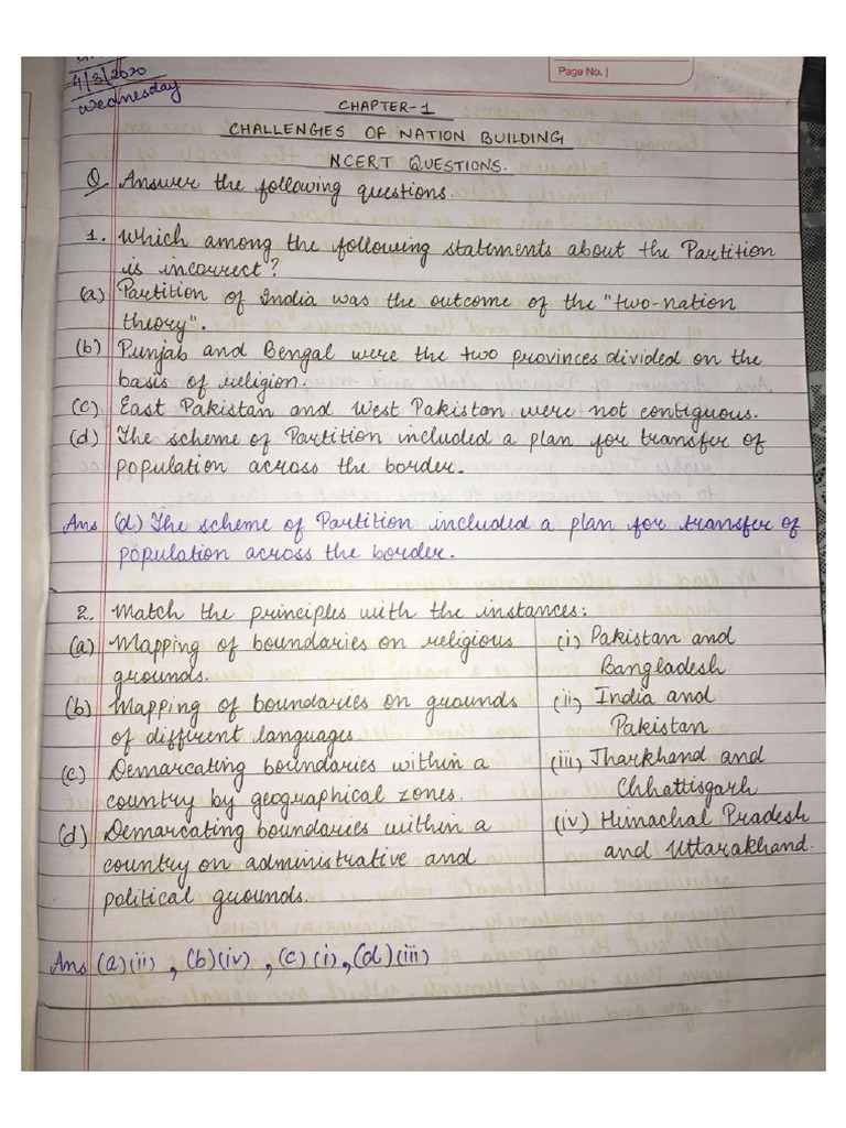 Political Science Class 12 Notebook | PDF