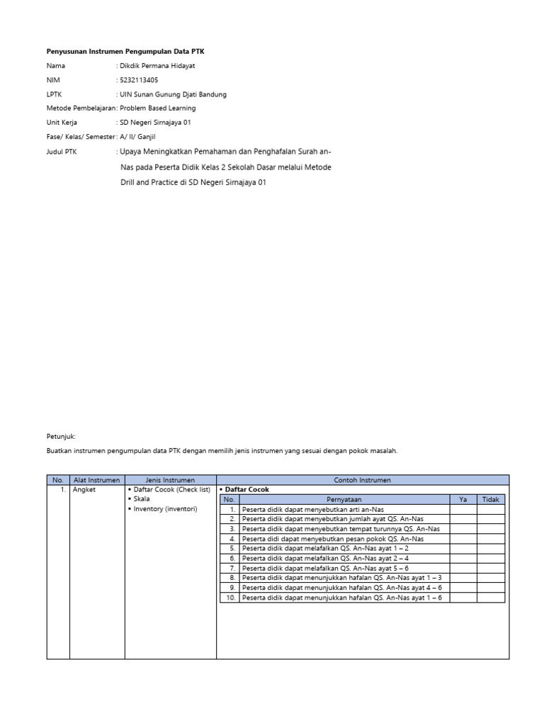Lembar Kerja PTK | PDF