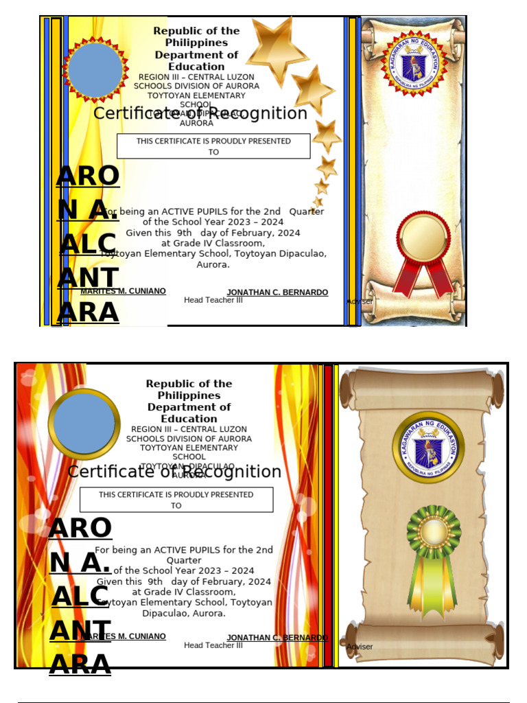 Award Certificates EDITABLE | PDF