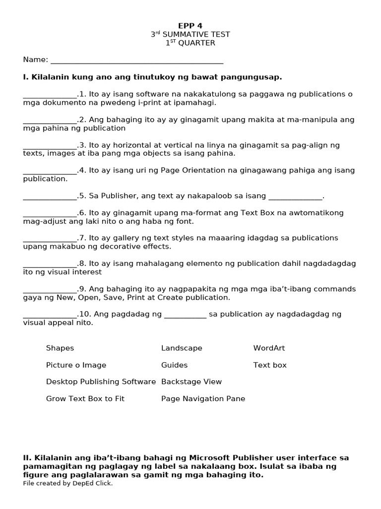 Epp4 ST3 Q1 Matatag | PDF
