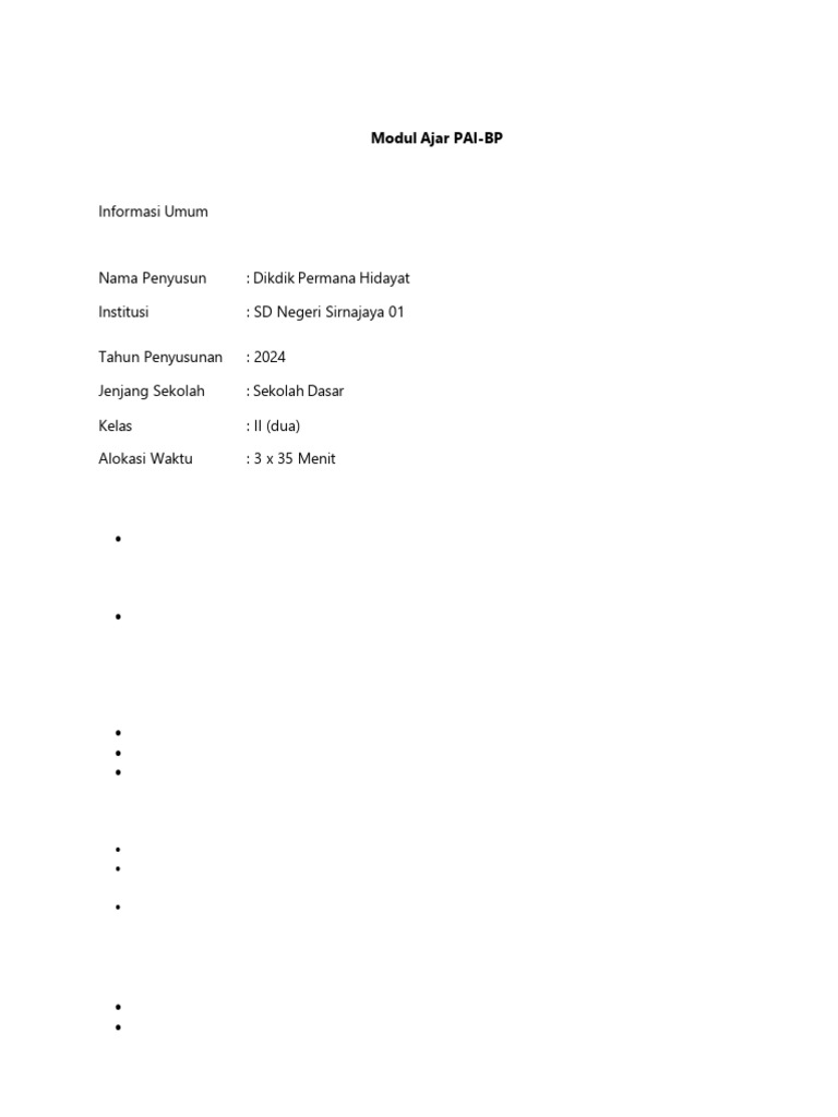 Modul Ajar 2 Ayo Belajar Al Quran Pesan-Pesan Pokok Surat An Nas | PDF