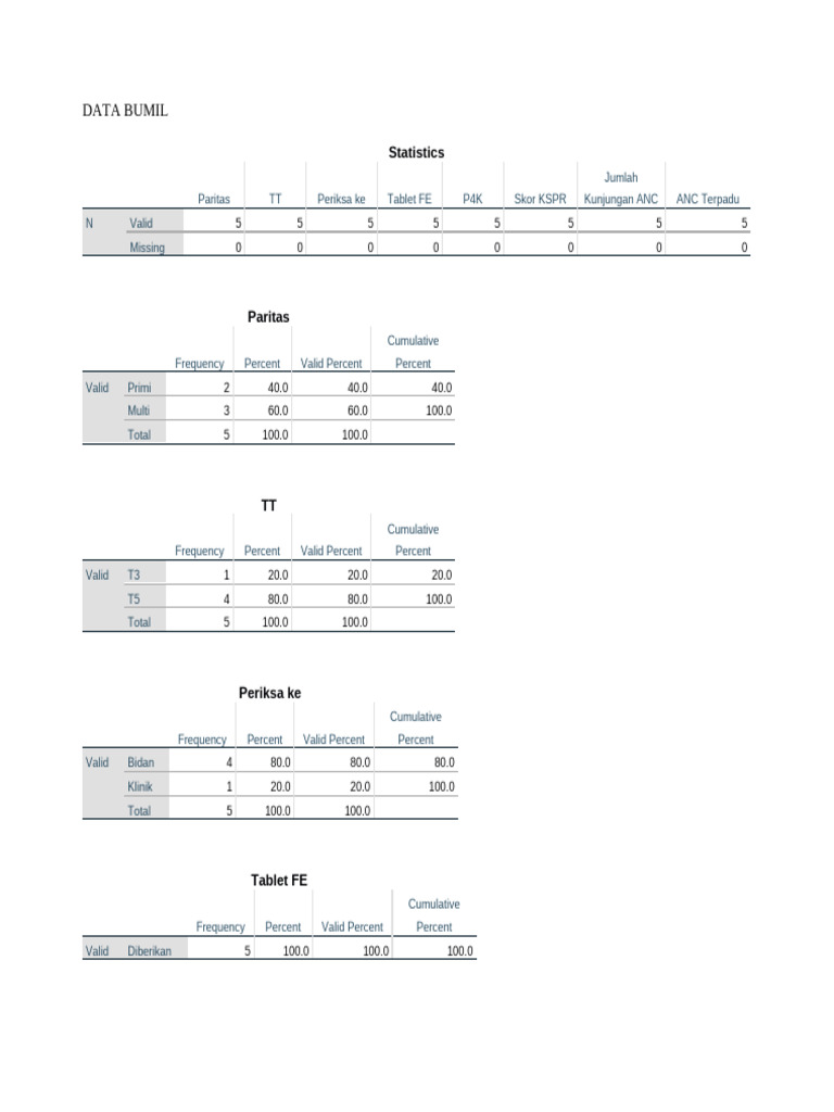 Data Statistik SPSS Word | PDF