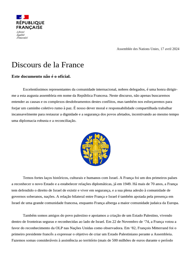 Discours de La France | PDF