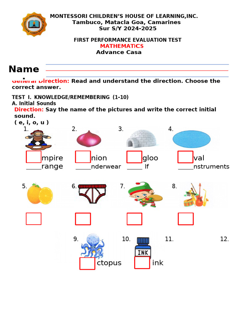 First 2024-2025 Exam | PDF | Grammatical Number | Language Arts & Discipline