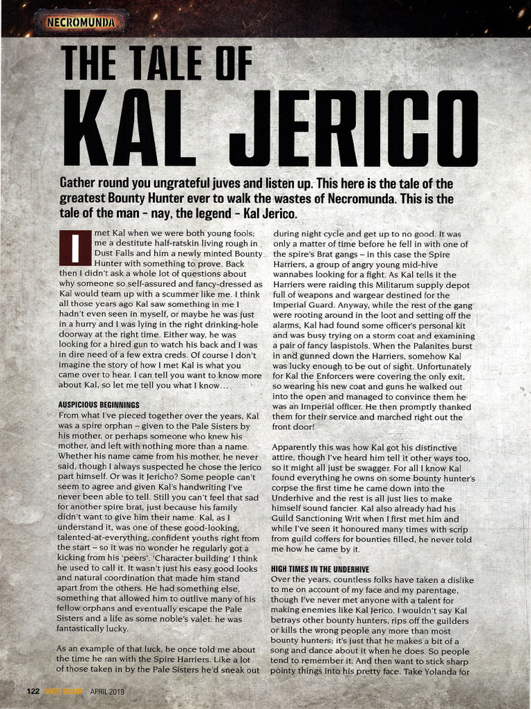 Tale of Kal Jerico (Necromunda - Kal Jerico) | PDF