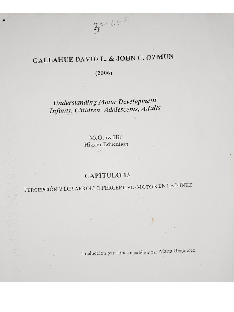 Procesoperceptivo Gallahue | PDF