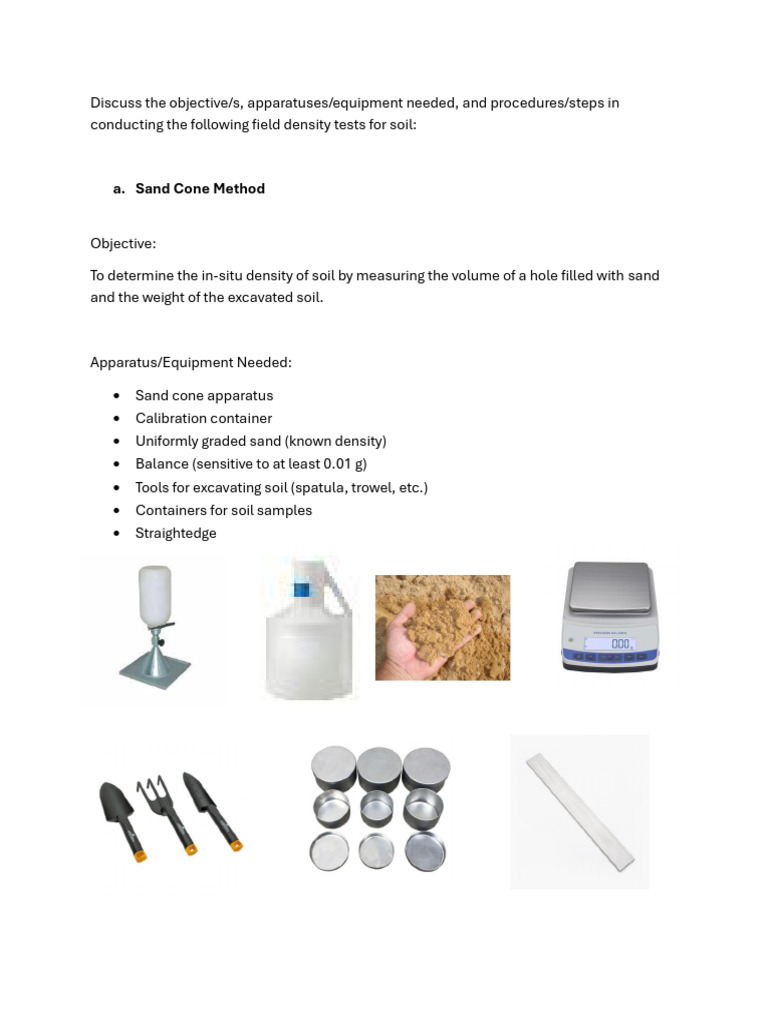 A. Sand Cone Method | PDF