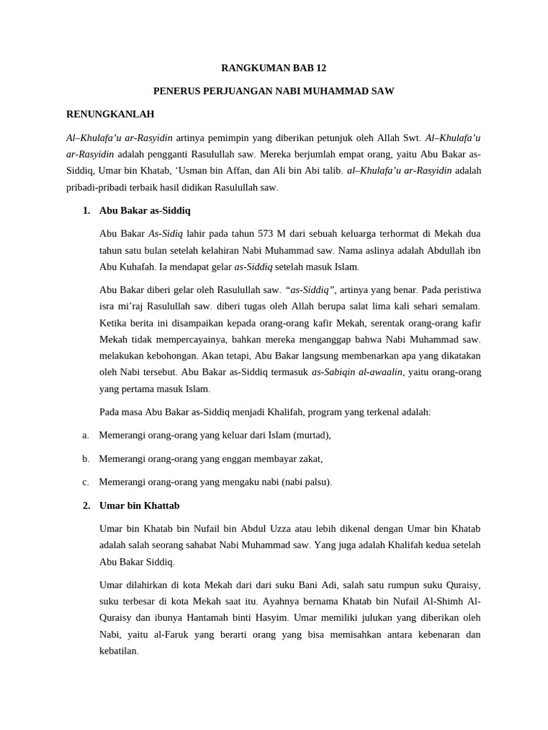 RANGKUMAN BAB 12 | PDF
