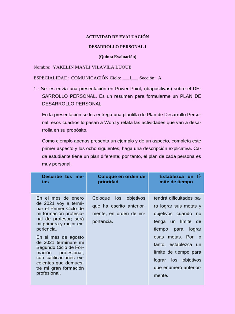 Desarrollo Pesonal DICIEMBRE Orientaciones | PDF