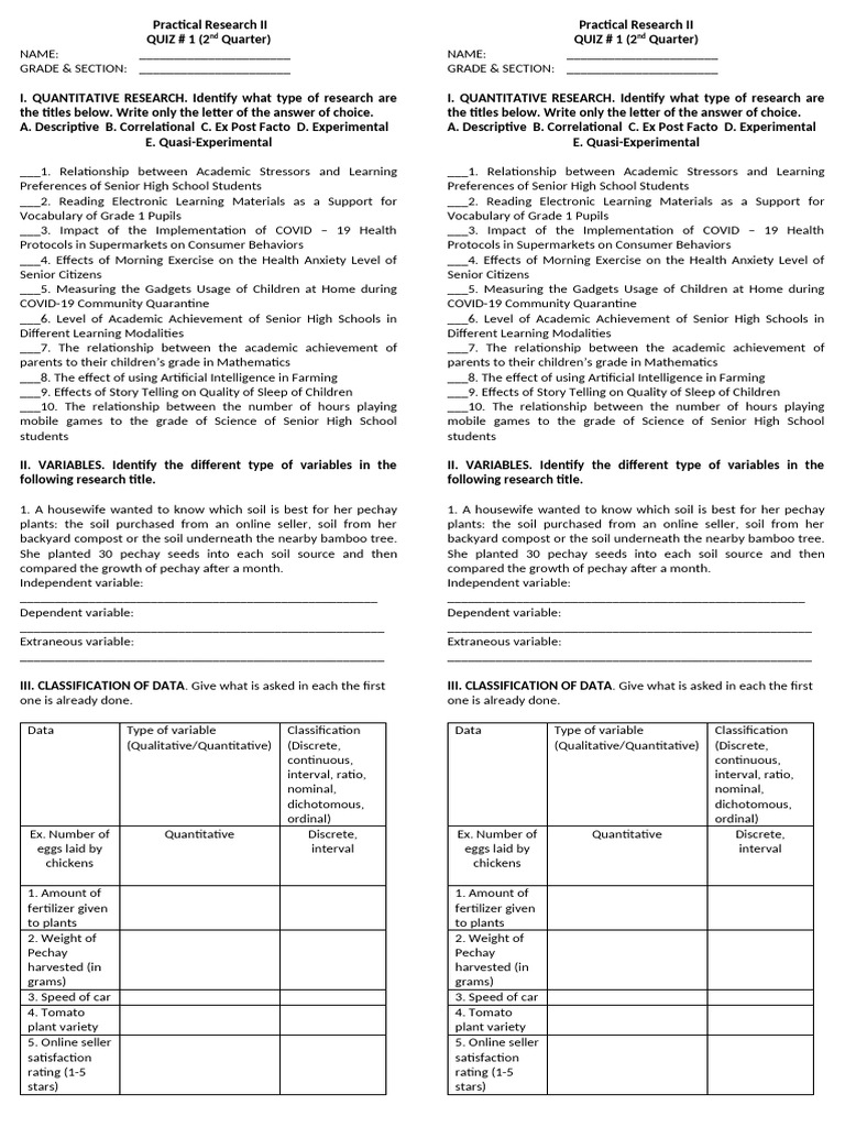 Quiz #1 (1st Grading) | PDF