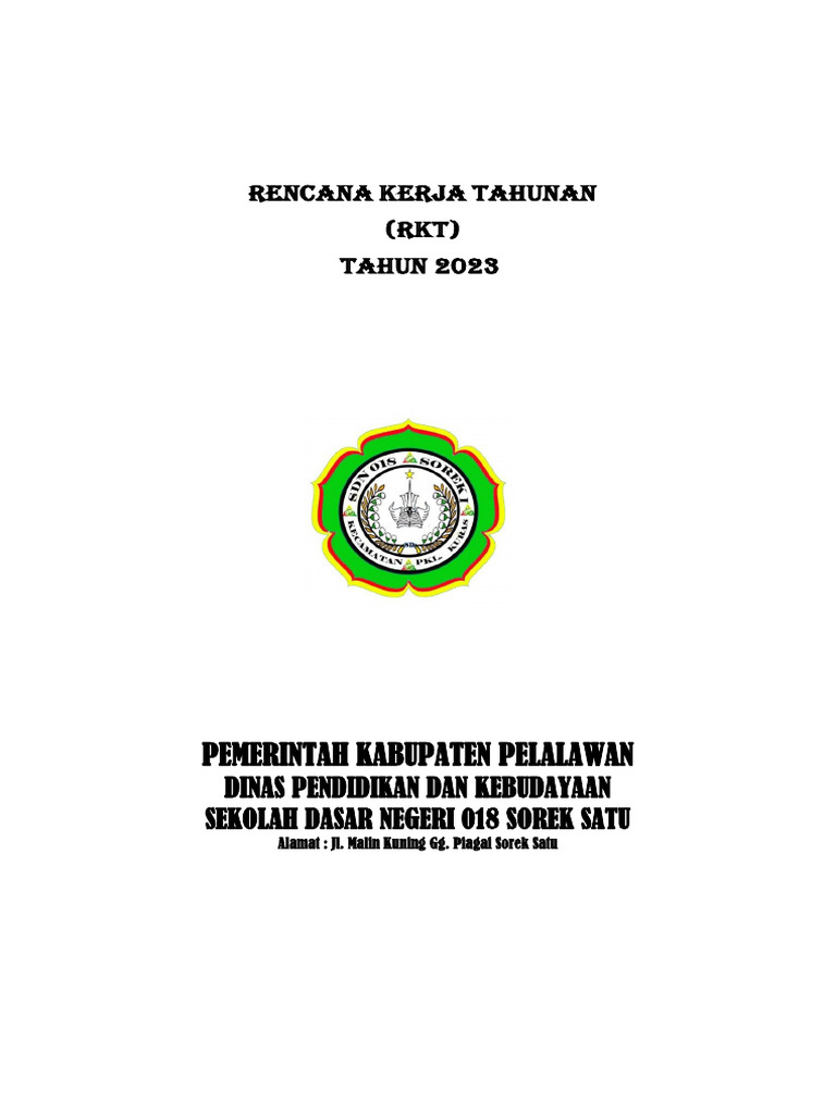 RKT SD 018 Sorek Satu Tahun 2023-2024 | PDF