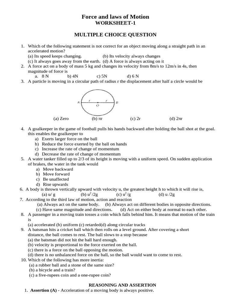 Force and Laws of Motion | PDF
