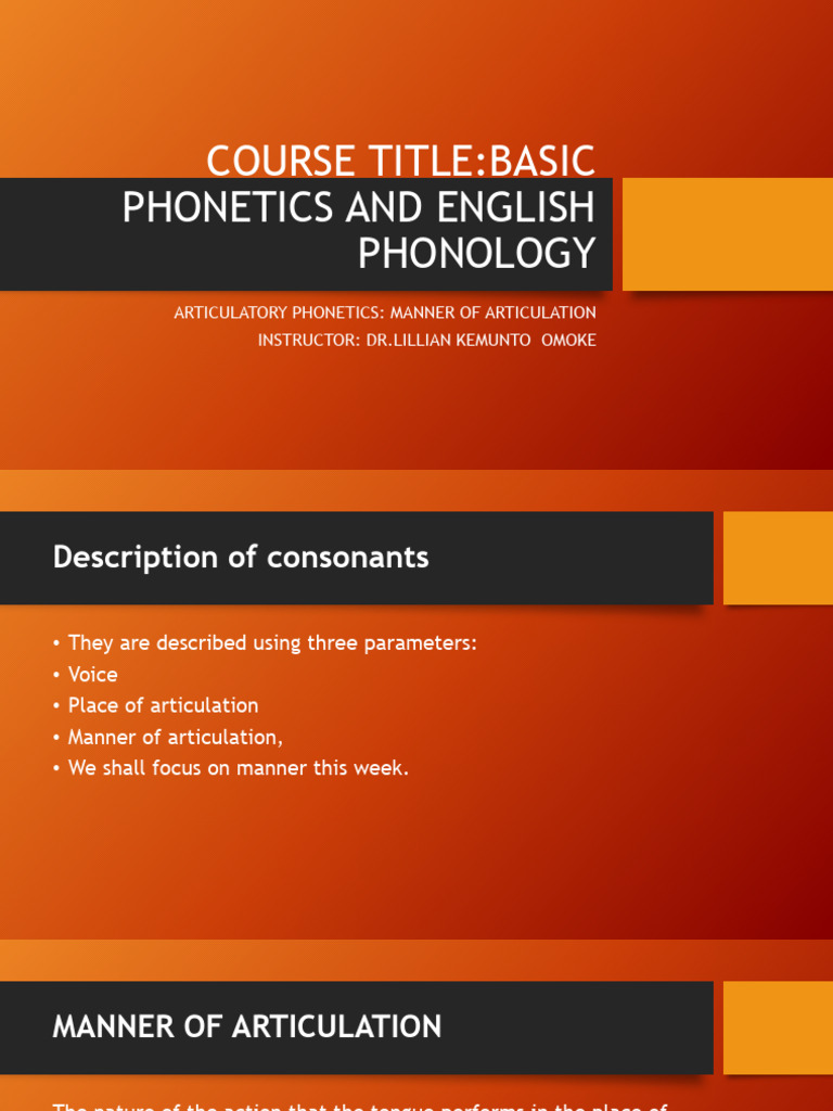 (Basic Phonetics and English Phonology) Week 4 - Articulatory Phonetics ...