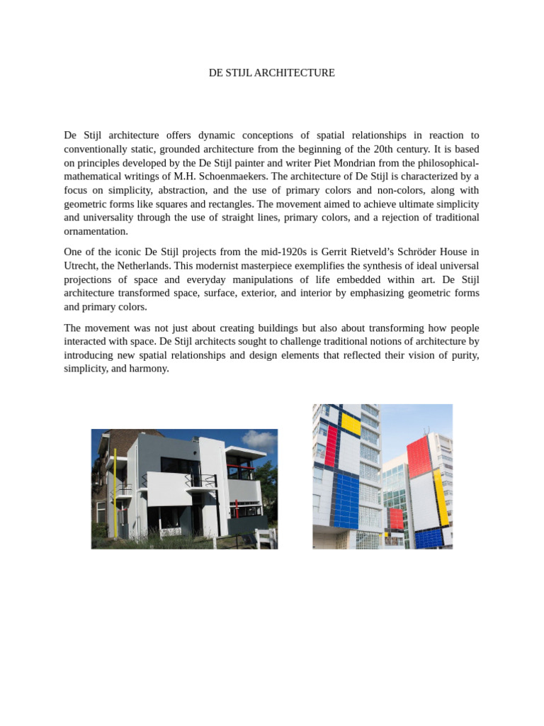 DE STIJL ARCHITECTURE | PDF